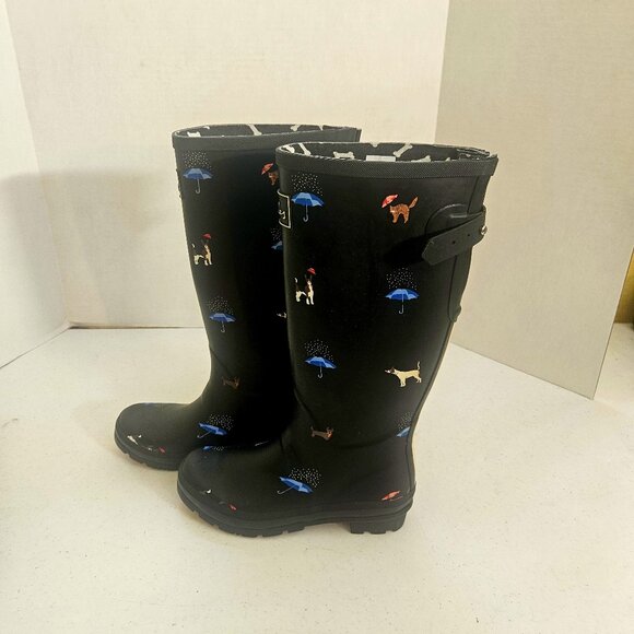 Joules | Shoes | Joules Raining Cats And Dogs Tall Wellies Never Worn ...